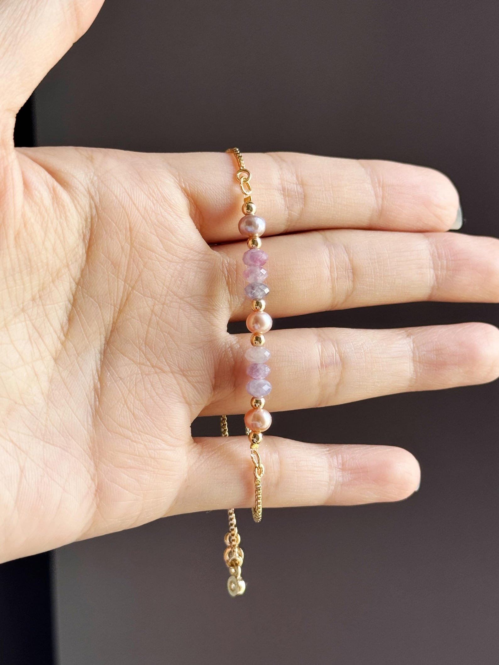 Tourmaline Pearl Protection Bracelet14kgf Adjustable Bracelethealing ...