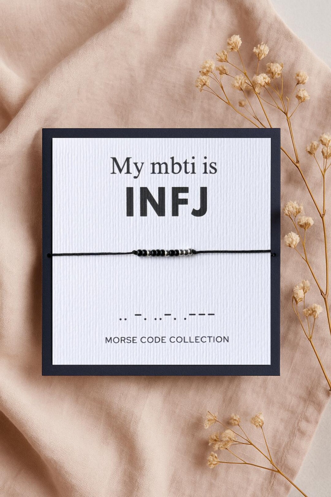 INFJ Gift | MBTI Morse Code Bracelet | Dainty Personalized Gift for Her | Meaningful BFF ...