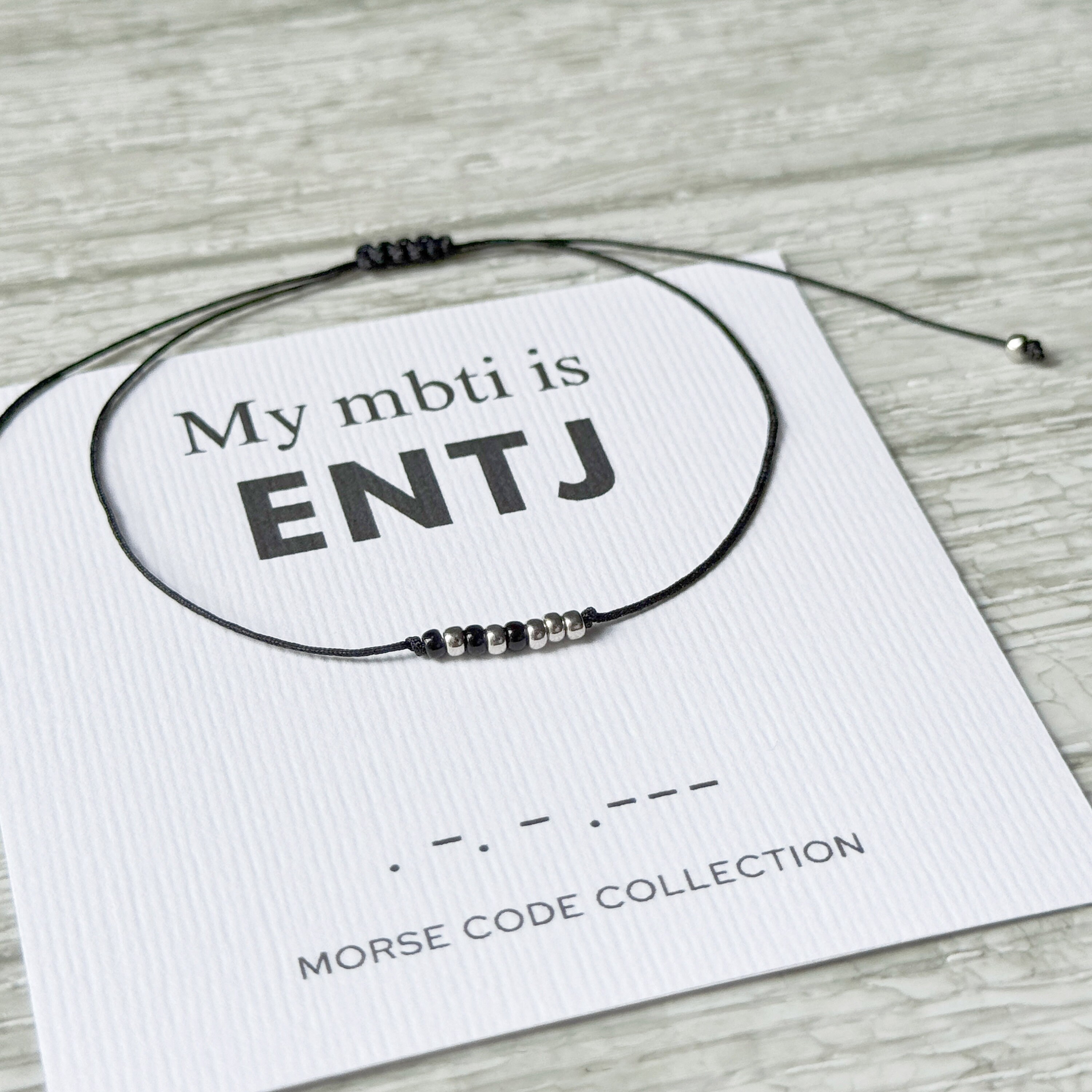 ENTJ Gift MBTI Personality Morse Code Bracelet Minimalist Cord Bracelet ...
