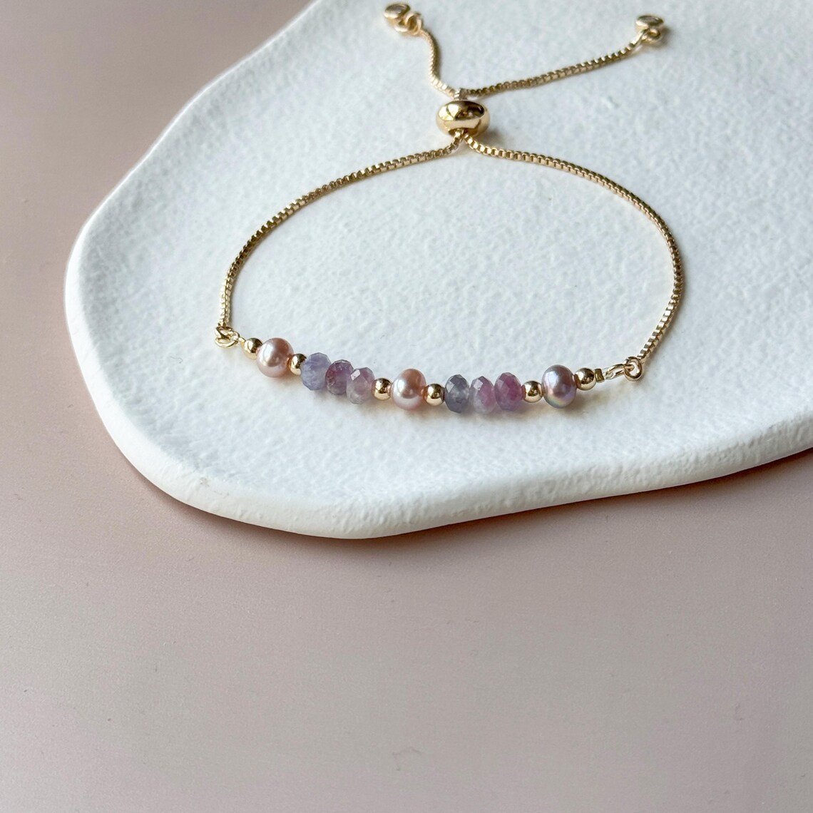 Tourmaline Pearl Protection Bracelet14kgf Adjustable Bracelethealing ...