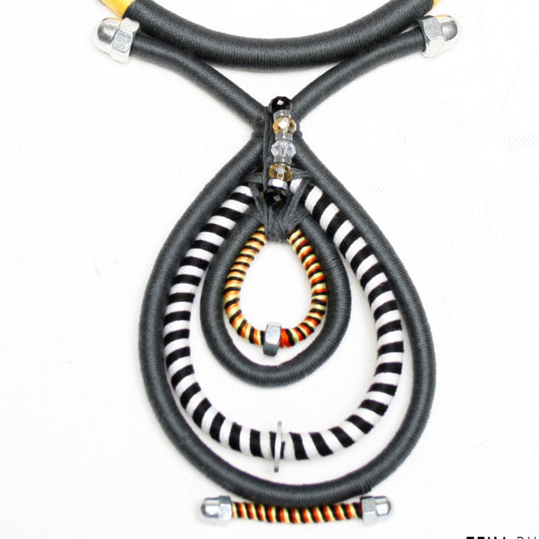 Rope Necklace Tribal Thread Hardware Ethnic Necklace Statement Afropunk ...