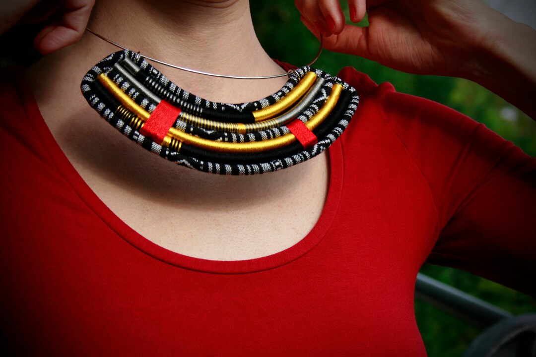 TRICADA Tribal Statement Thread Neck Piece. Art Jewelry, Ethnic ...