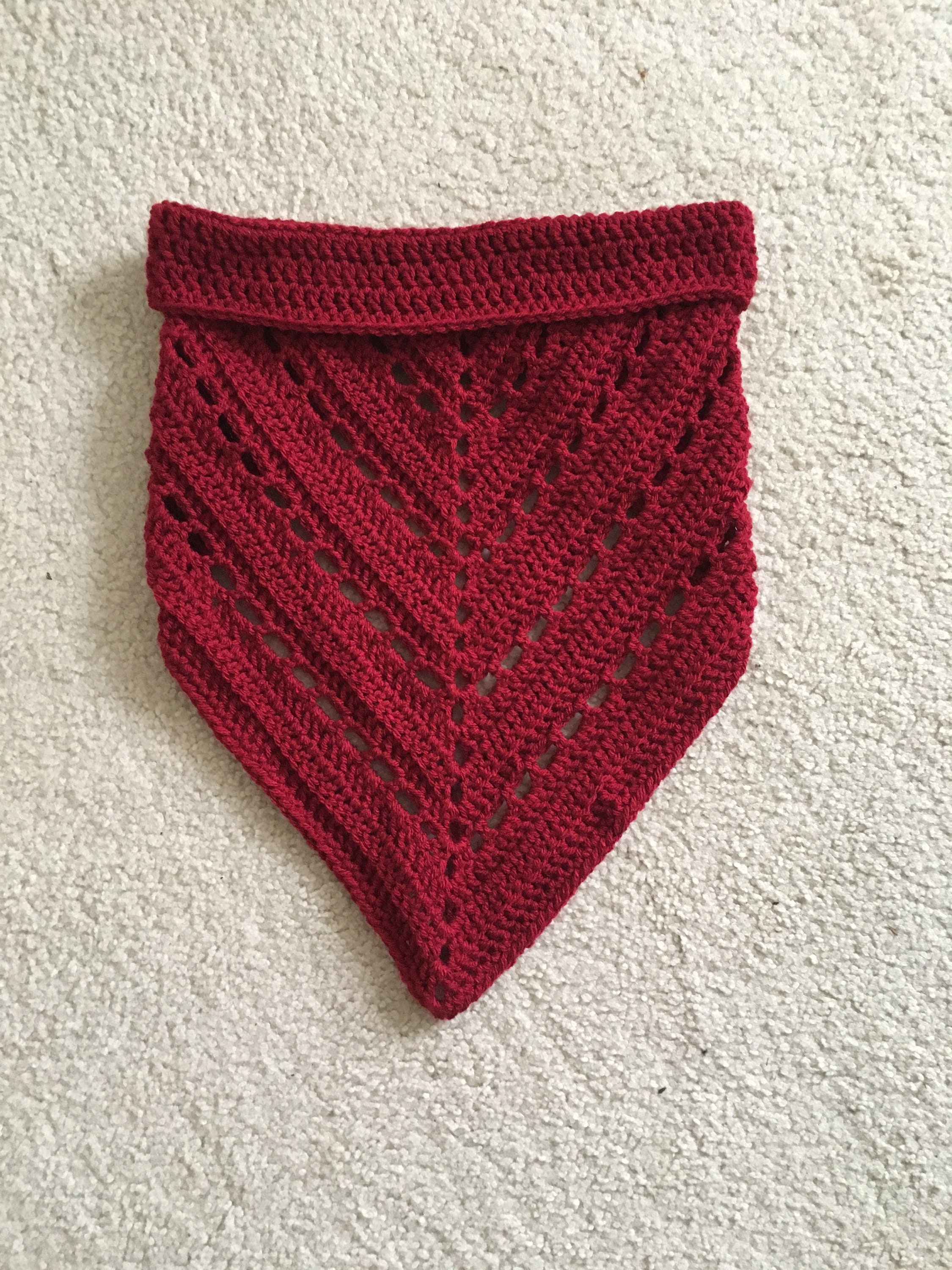 Triangle Cowl Handmade Crochet Cowl Cranberry Red Fall/winter Accessory ...