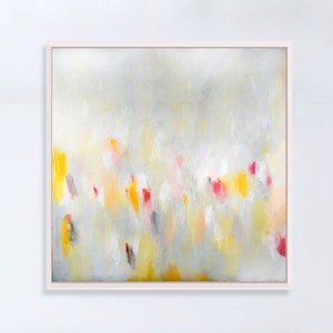 Yellow Abstract Painting Flowers Landscape Print Extra Large - Etsy