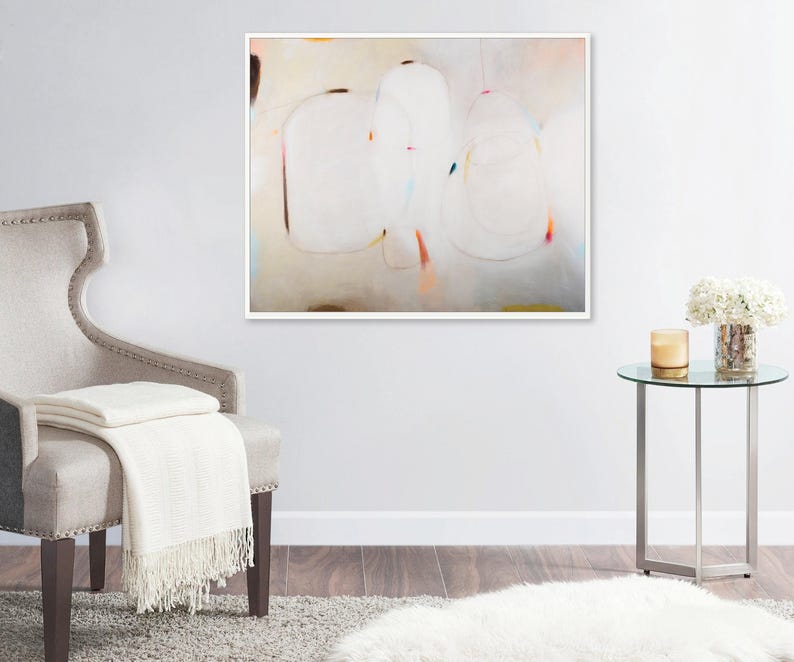 Beige Abstract Painting Print: Large Modern Wall Art by Camilo Mattis ...