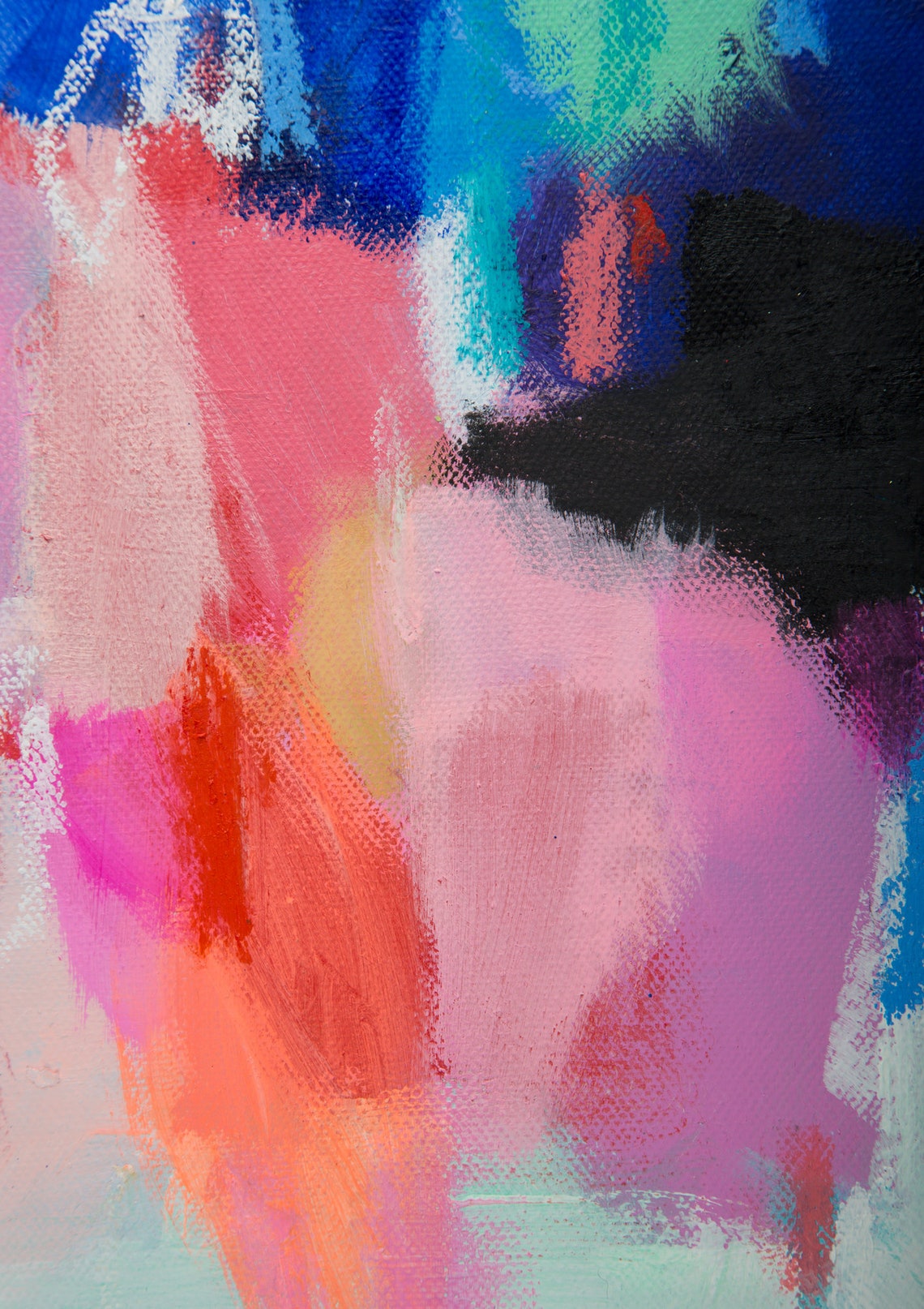 Light Blue Colorful Abstract Multicolor Wall Art Bright - Etsy