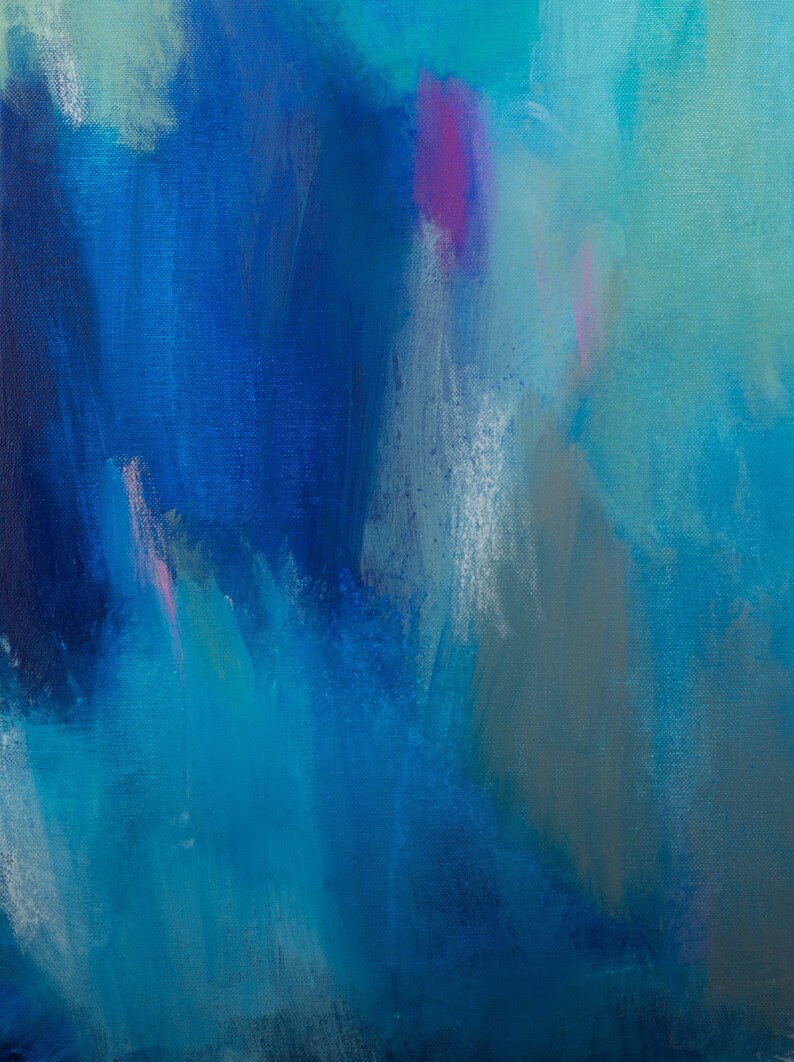 Turquoise Blue Original Abstract Painting Large Abstract Wall - Etsy