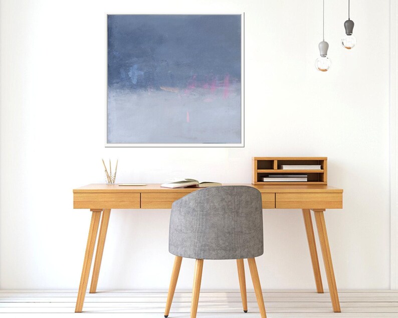 Dusty Blue and Grey Minimalist Art Print, Wabi Sabi Decor Poster by ...