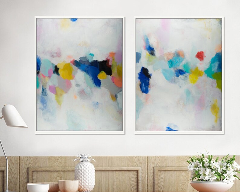 Set of 2 Extra Large Colorful Prints Acrylic Abstract - Etsy