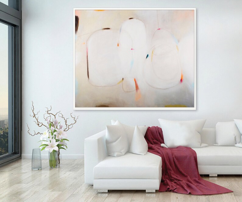 Beige Abstract Painting Print: Large Modern Wall Art by Camilo Mattis ...