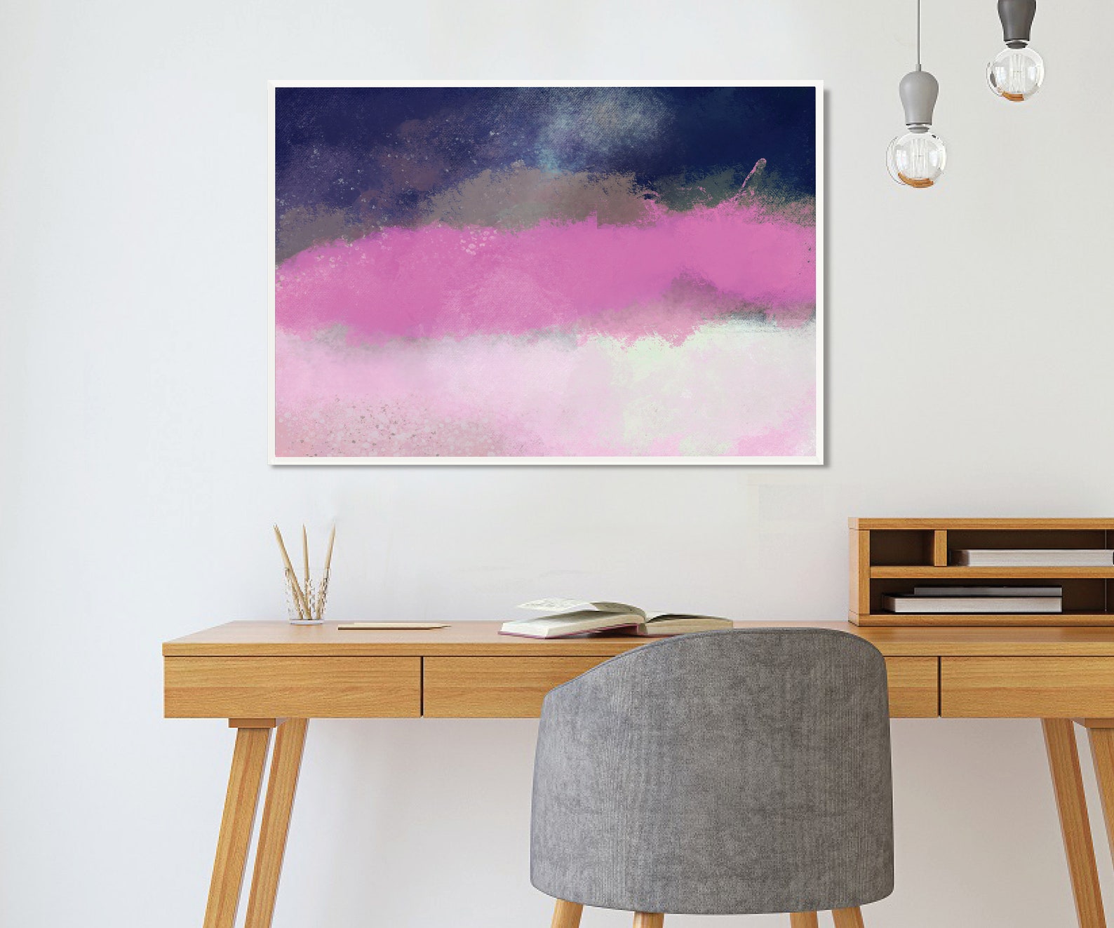 Pink and Blue Extra Large Wall Art Print Pink Wall Art Print | Etsy