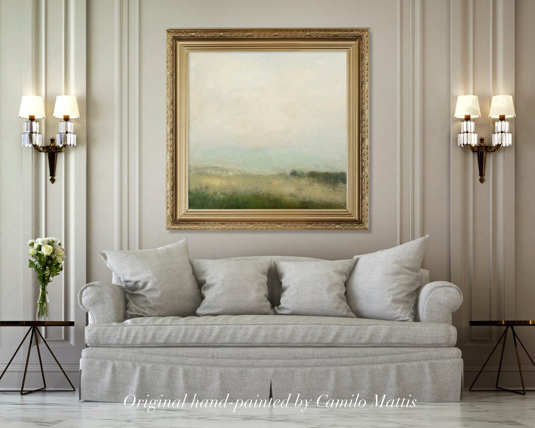 Original Painting on Canvas Muted Colors Country Landscape Scenery by ...