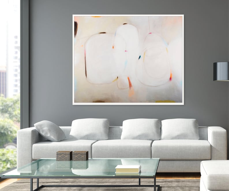 Beige Abstract Painting Print: Large Modern Wall Art by Camilo Mattis ...