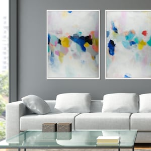 Set of 2 Extra Large Colorful Prints, Acrylic Abstract Painting Prints ...