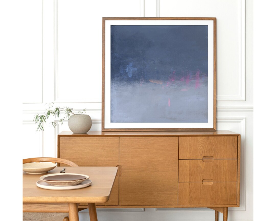Dusty Blue and Grey Minimalist Art Print, Wabi Sabi Decor Poster by ...