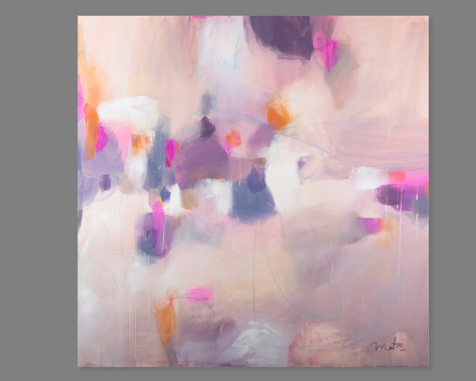 Pink large abstract print modern house decor abstract | Etsy