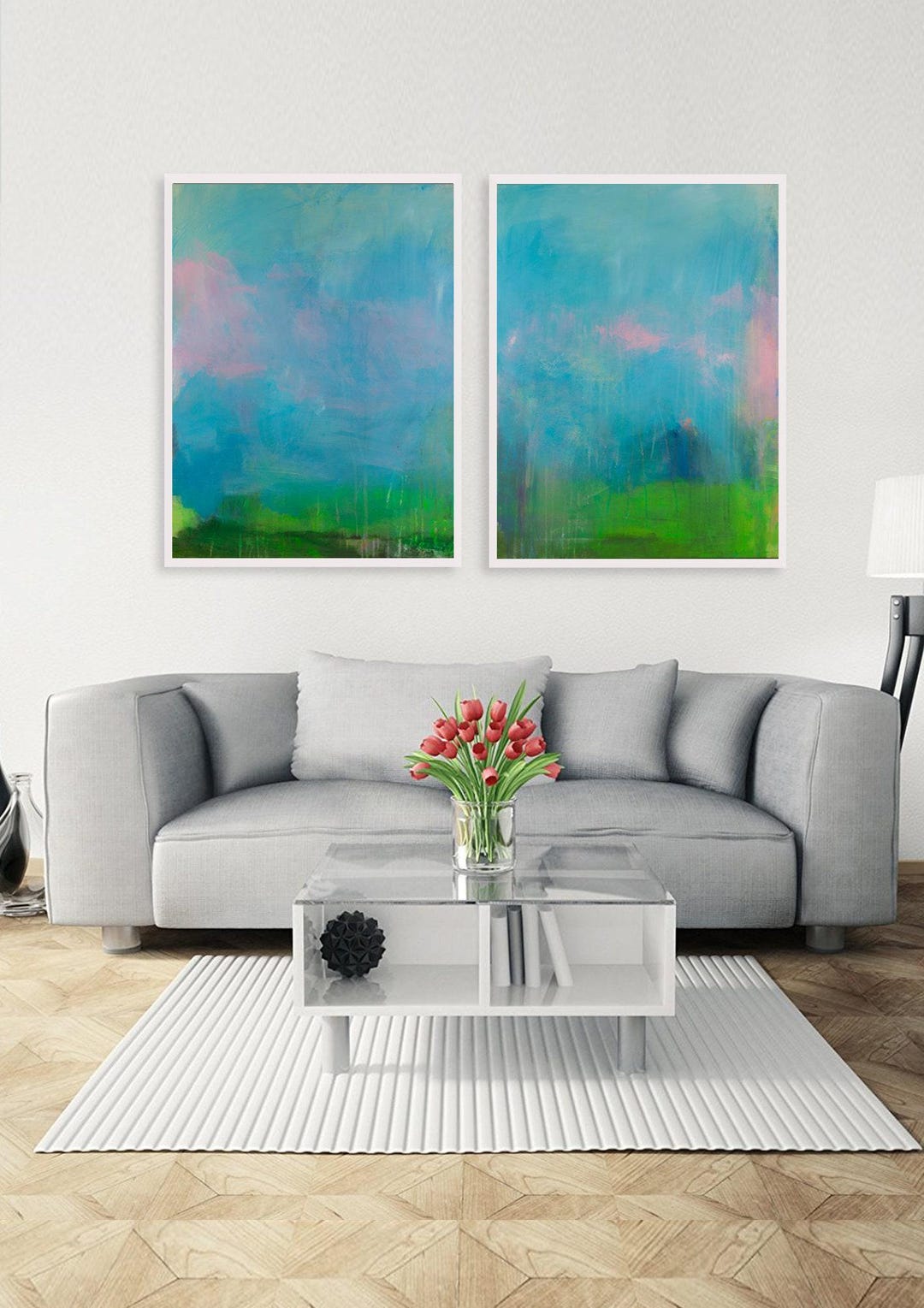 Large Abstract Landscape Art Set: Modern Giclée Prints - Etsy