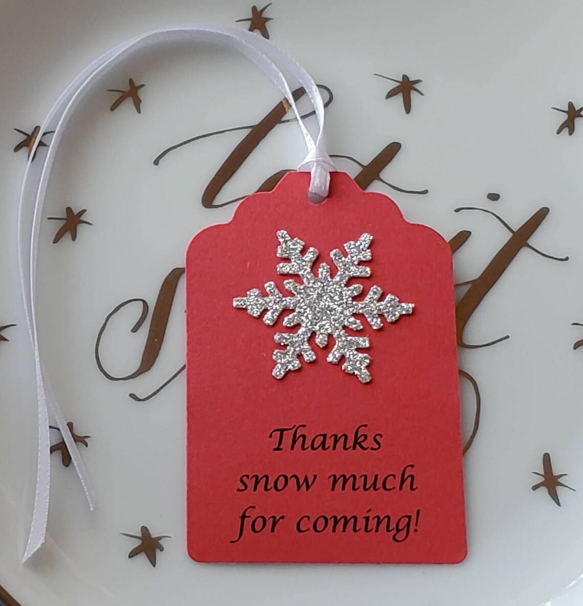 Silver Snowflake 'thanks Snow Much for Coming!' Birthday Party Favor ...