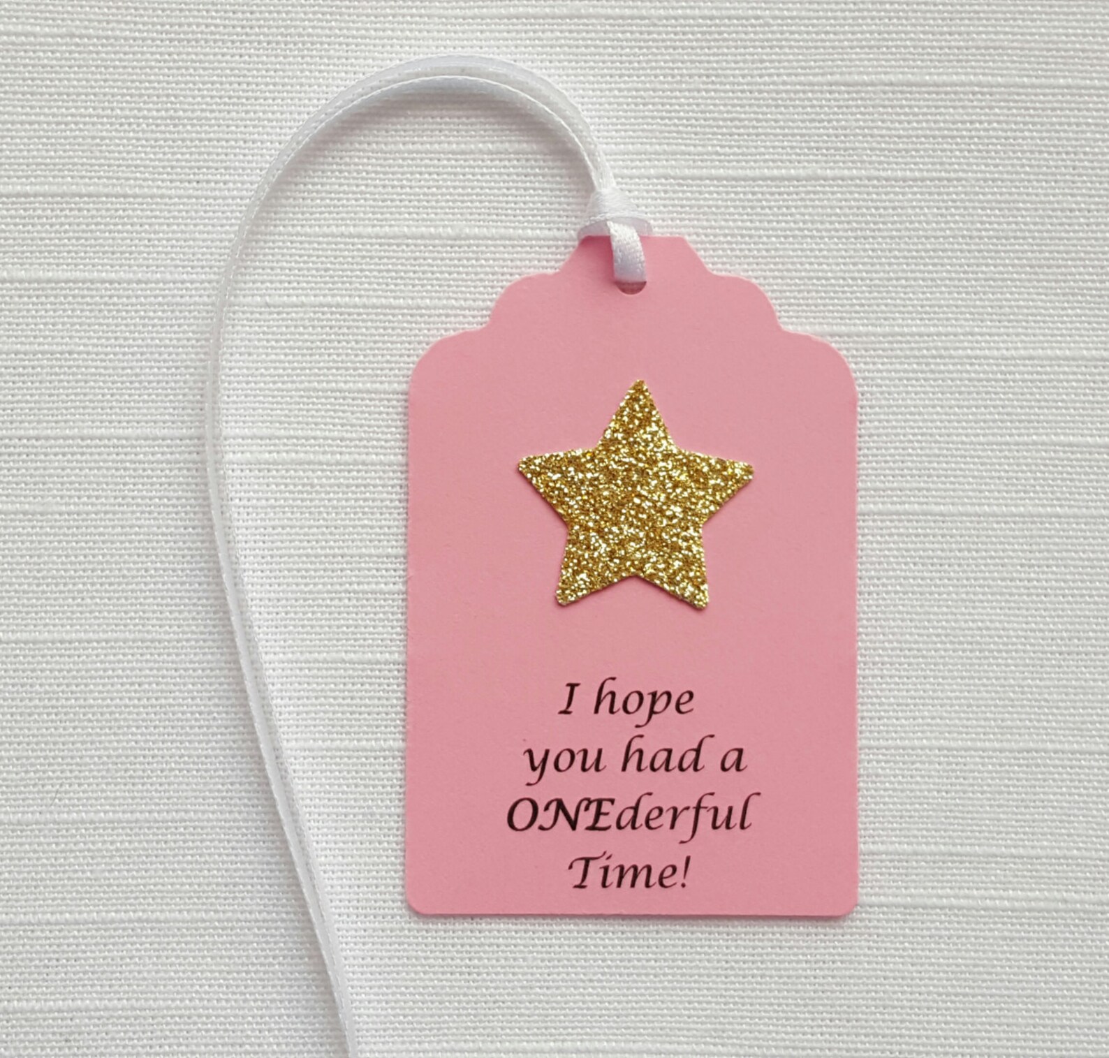 Gold Star Party Favor Tags: I Hope You Had a Onederful Time - Etsy
