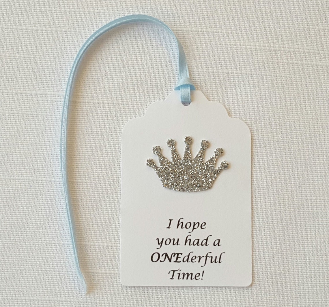 Silver Prince Princess Crown First Birthday Party Favor Tags: I Hope ...