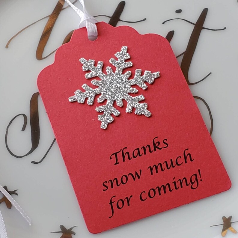 Silver Snowflake 'thanks Snow Much for Coming!' Birthday Party Favor ...