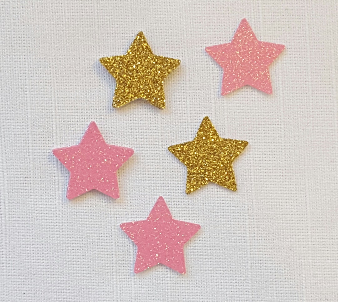 Star Confetti Pink & Gold Glitter, Twinkle Star First Birthday Party ...