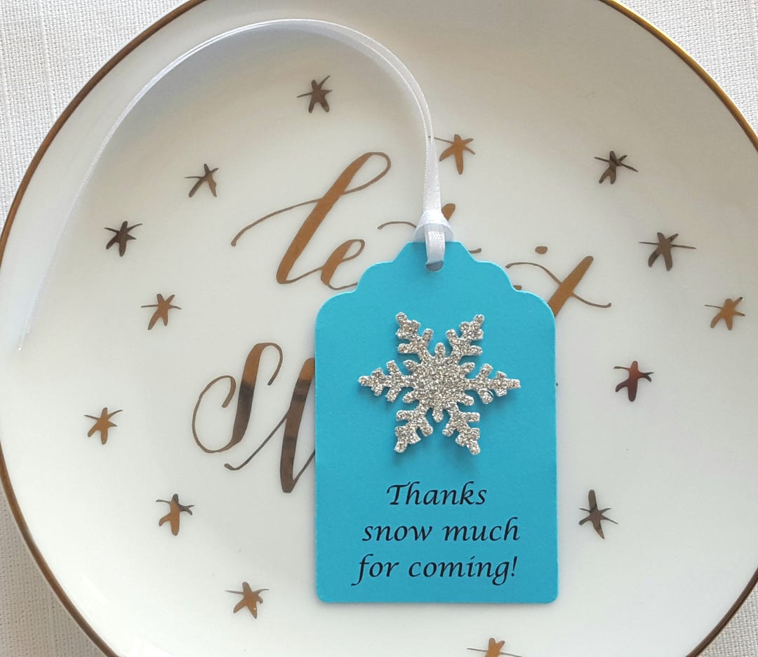 Silver Snowflake 'thanks Snow Much for Coming!' Birthday Party Favor ...