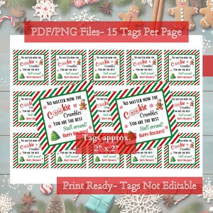 Cookie Crumbles Staff Holiday Gift Tags, Printable Staff Appreciation ...