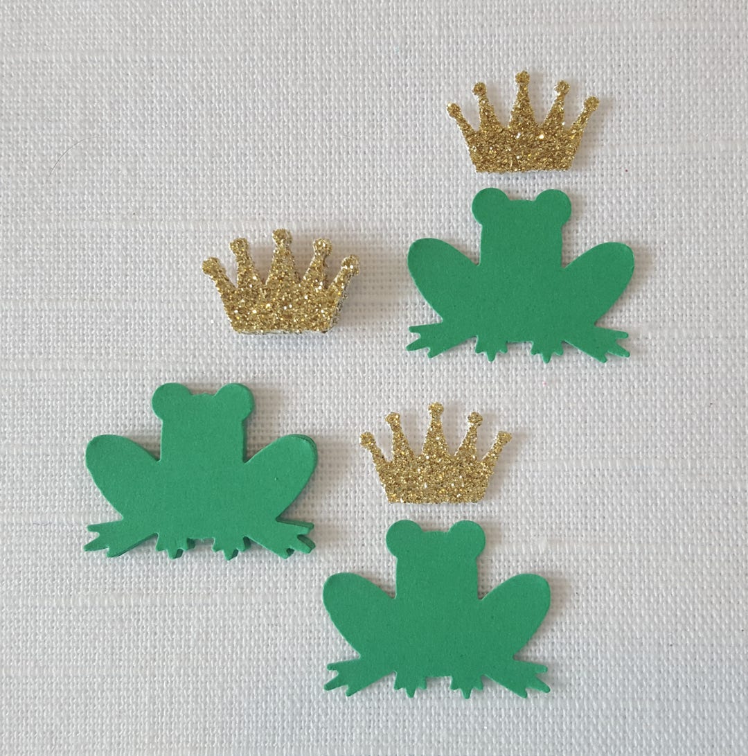 Green Frog Prince and Gold Mini Princess Crown Confetti, Frog Prince ...