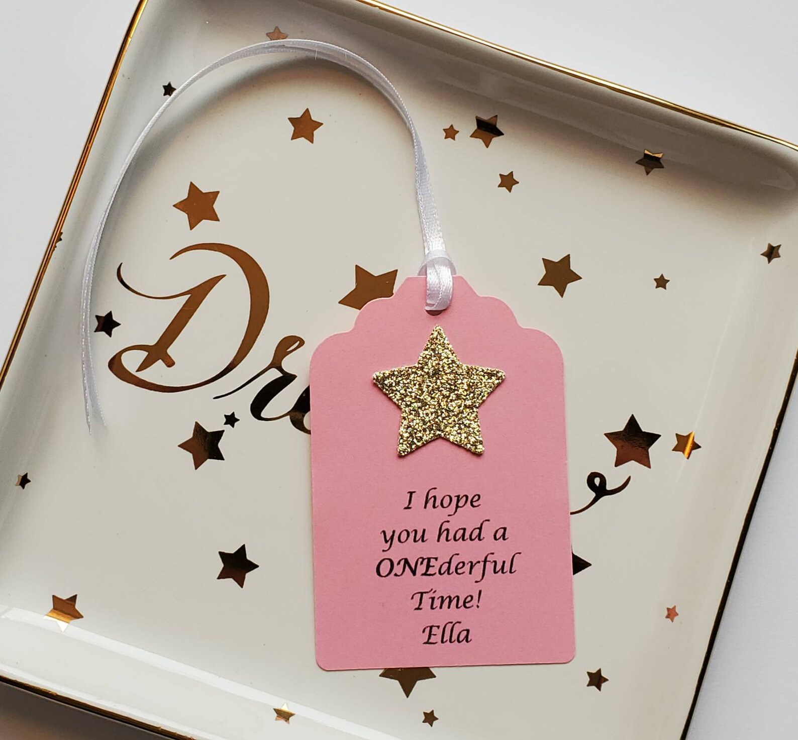 Gold Star Party Favor Tags: I Hope You Had a Onederful Time - Etsy