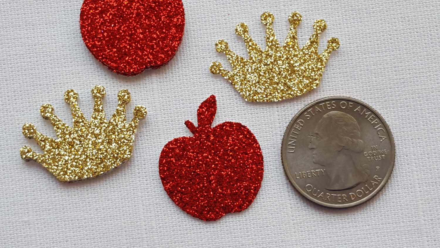 Red Apple & Gold Crown Confetti Apple Royal Princess Birthday - Etsy