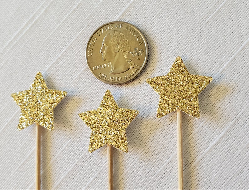 Gold Star Food Pick, Twinkle Star Cake Pick, Little Star Baby Shower ...