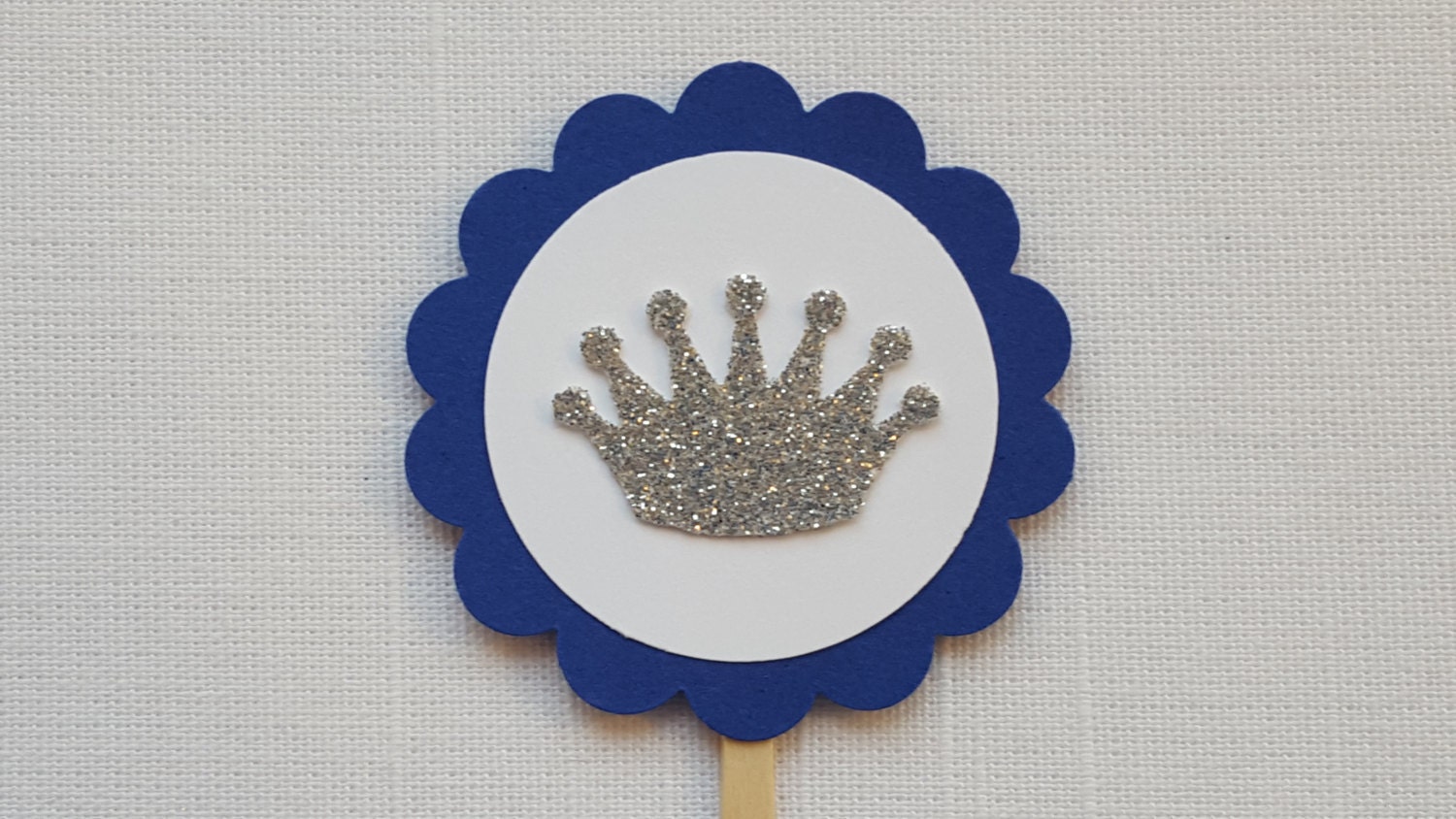 Blue & Silver Prince Princess Crown Cupcake Toppers Royal | Etsy