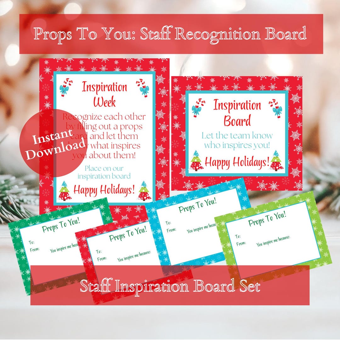 Staff Holiday Inspiration Board Set, Printable Employee Appreciation ...