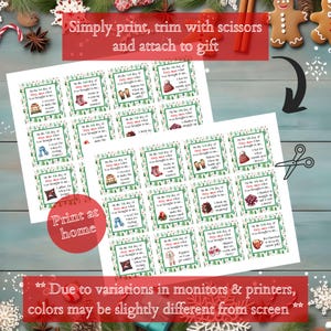 12 Days of Cozy-mas Gift Tags, Twelve Days of Christmas Gift Tags ...