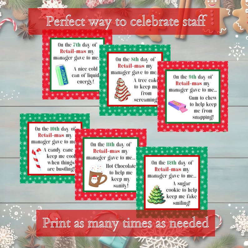 12 Days of Retail-mas Gift Tags, Twelve Days of Christmas Gift Tags ...