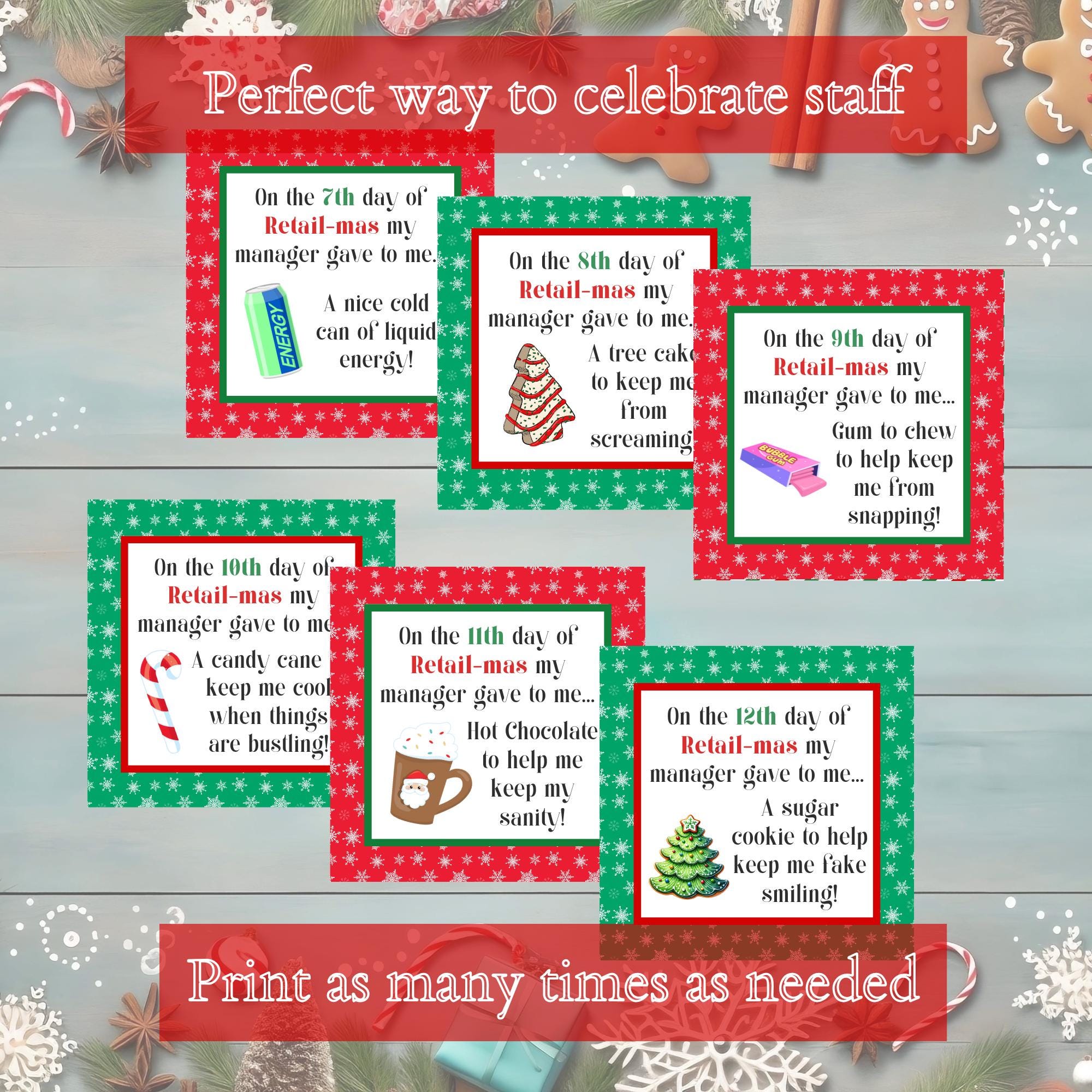 12 Days of Retail-mas Gift Tags, Twelve Days of Christmas Gift Tags ...