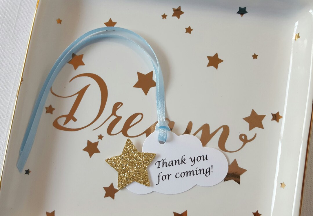Gold Star on Cloud Heaven Sent Party Favor Tags: Thank You for Coming ...