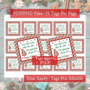 Christmas Tree Cake Gift Tags, Printable Staff Appreciation Holiday ...