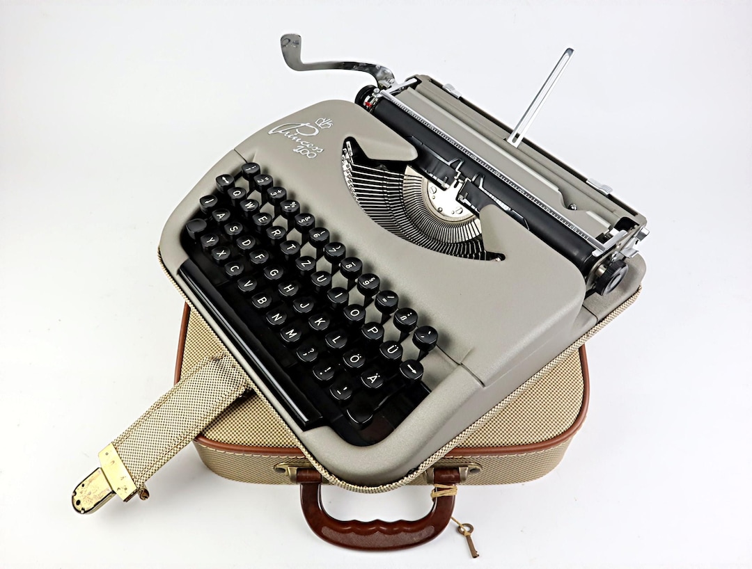 Princess 100 Vintage Typewriter Matt Gray With Case From 1955 With ...