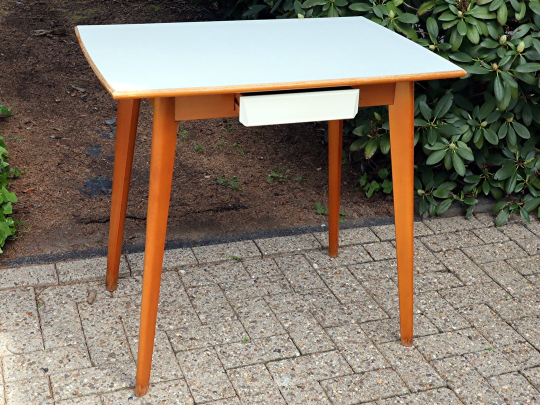 Small Vintage Kitchen Table From Wood With Formica Tabletop From the ...