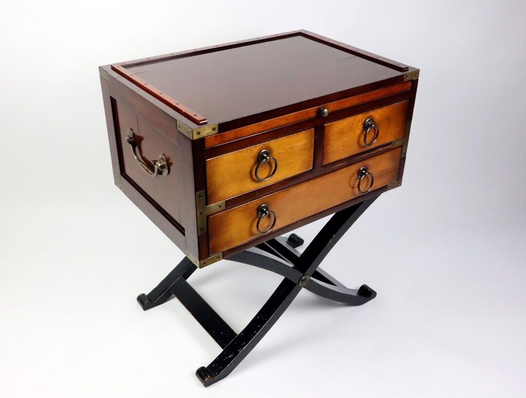 Original Authentic Models Bombay Box, Side Table, Game Table, Military ...
