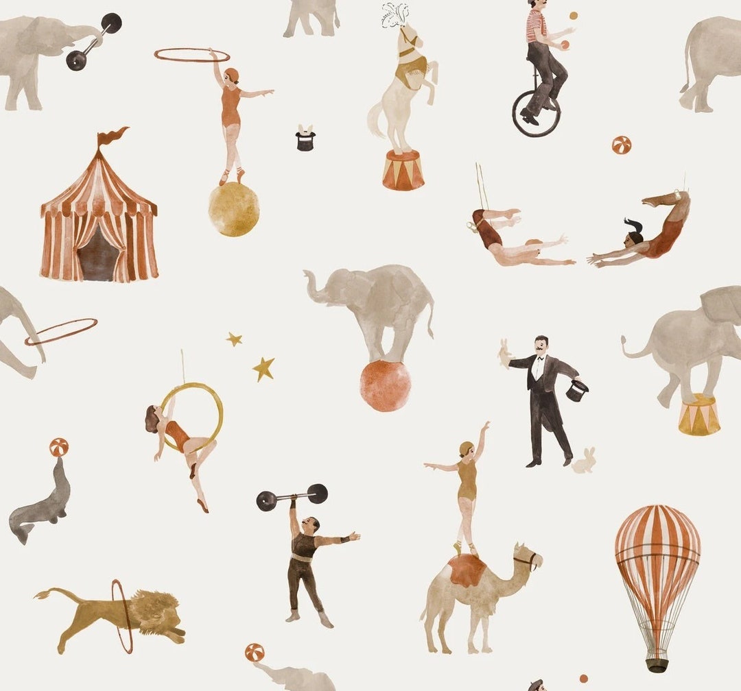 Circus Cotton Jersey Knit Fabric Family Fabrics Fabric for - Etsy