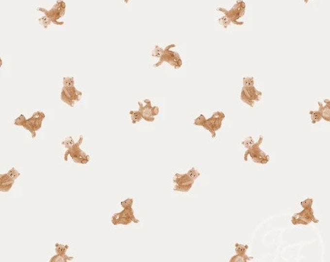 Teddy Bear | Waffle Thermal Cotton | 4 Way Stretch | Family Fabrics ...