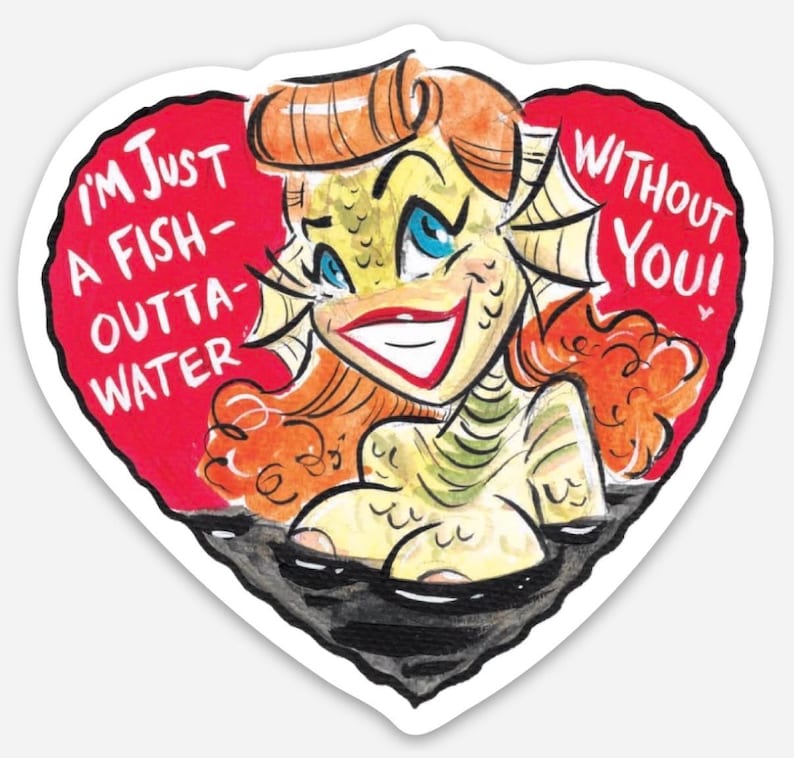 Fish Outta Water Sticker by Candy - Etsy