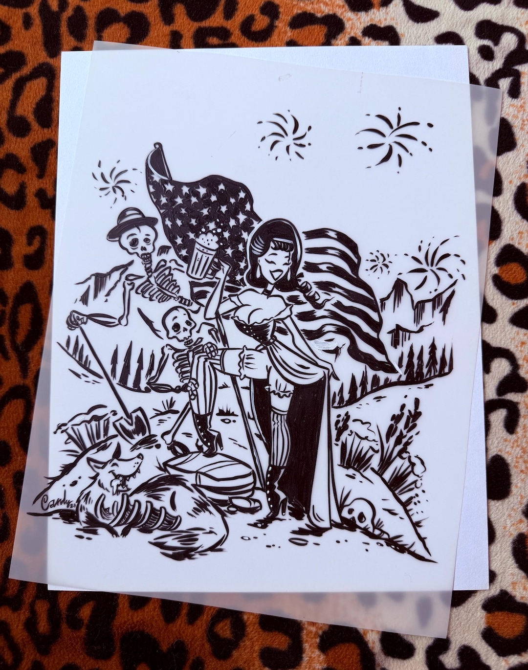 4th of July Original Ink Drawing by Candy - Etsy