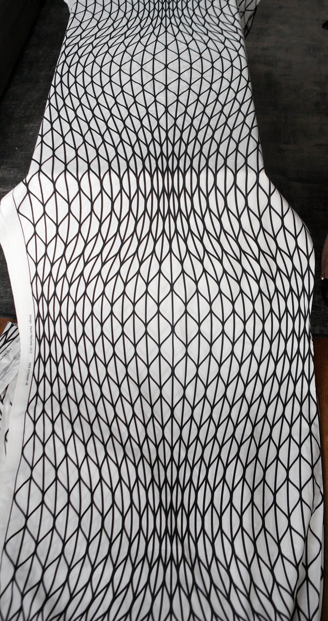Ikea Paulin Machado Black and White Psychadelic Geometric Fabric - Etsy