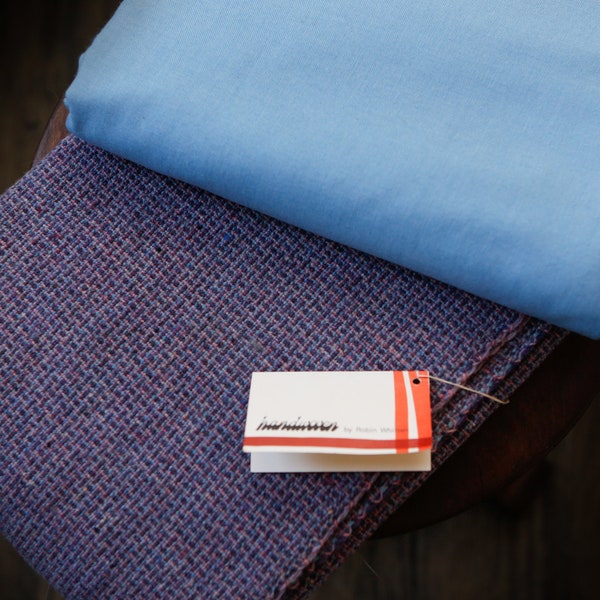 Blue Tweed Wool Lightweight Fabric - Etsy