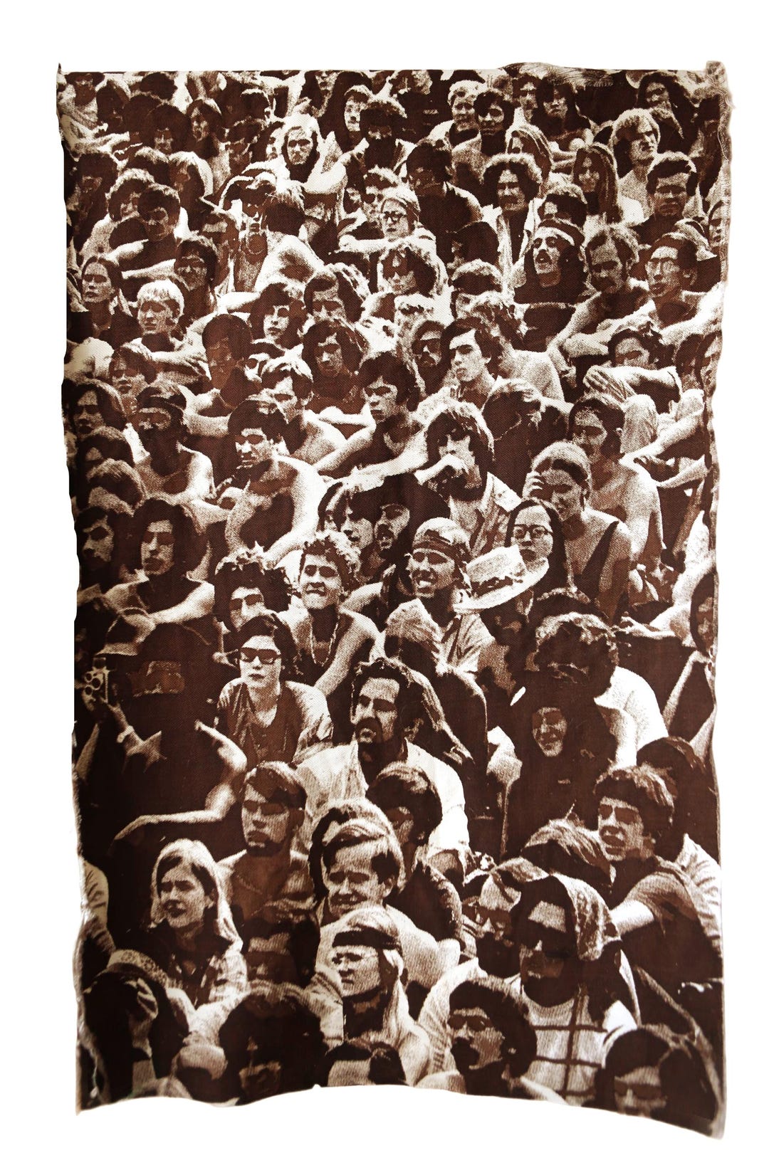 1960's 1970's Sepia Toned Crowd of People Hippie Woodstock Era Pattern ...
