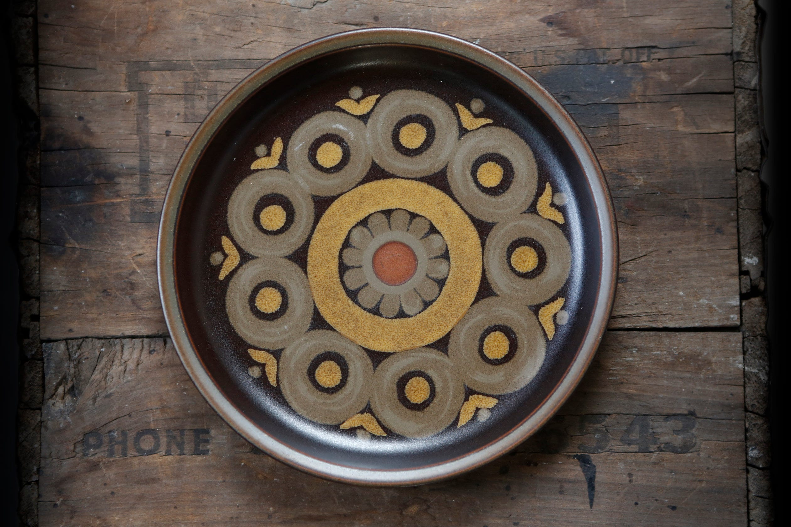 Vintage Denby Made in England Pottery Samarkand Brown Dinner Salad ...